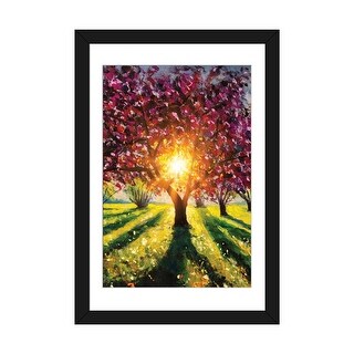 iCanvas "Flowering Blooming Purple Sakura Tree, Rays Of Sun" by Valery ...