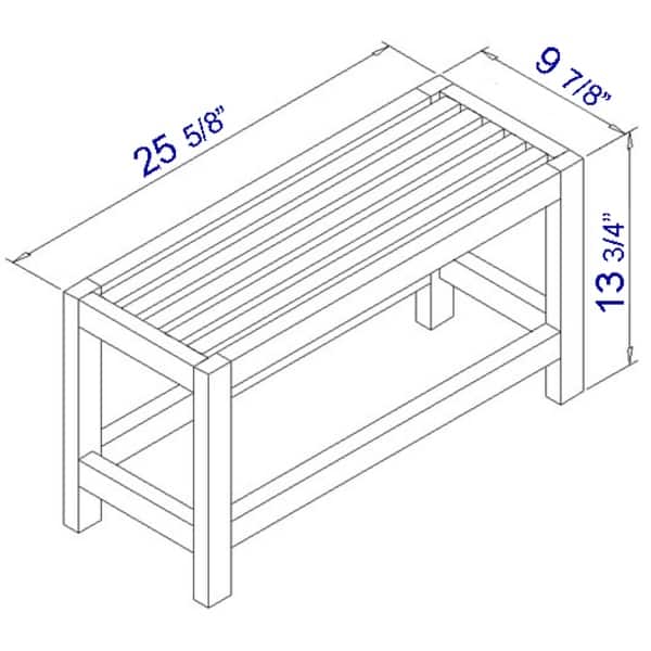 ALFI 26-inch Solid Wood Slated Single Person Sitting Bench - Bed Bath ...