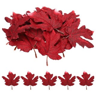 Fake Fall Leaves, 40 Pack Artificial Maple Leaves Faux Style 3 - Bed ...