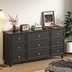 Timechee 9 Drawer 63'' W Dresser White Chest Srorage Cabinet Lacquer ...