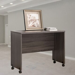 Portable Computer Desk with Modesty Panel, Locking Back Wheels, and ...