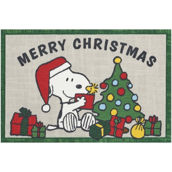Peanuts Snoopy Merry Christmas Holiday Graphic Door Mat Kitchen Accent ...