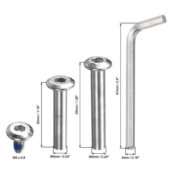 Inline Skate Screw Roller Wheel Repair Kit with Shaft Wrench - Silver ...