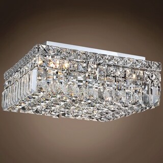 Ibiza Design 5 Light 14" Chrome Flush Mount With Clear Swarovski ...