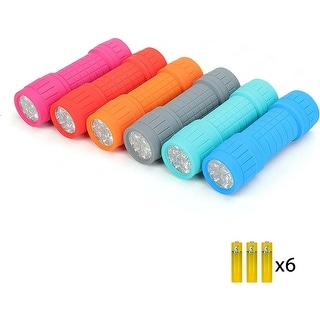 6 Pack 9-LED Mini LED Flashlight Set Handheld Outdoor Flashlight - Bed ...