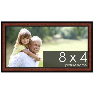 8x4 Traditional Walnut Complete Wood Picture Frame with UV Acrylic ...
