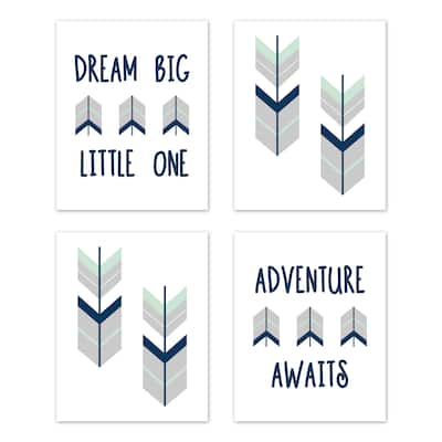 Sweet Jojo Designs Grey Navy Blue Mint Woodland Mod Arrow Collection ...