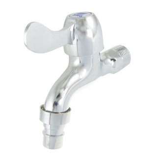 Home Kitchen Metal Quarter Turn Water Tap Faucet Silver Tone - Silver ...