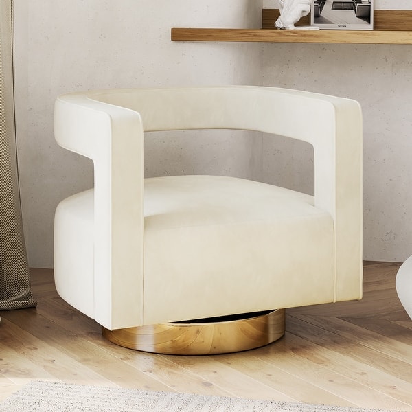 BELLEZE Swivel Accent Chair with Gold Base - Crown Chair - On Sale ...