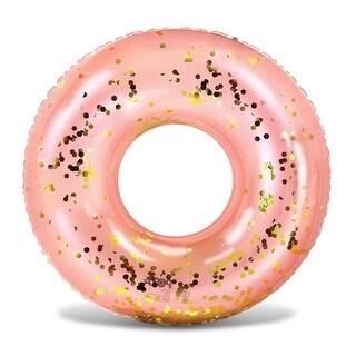 CoTa Global Inflatable Giant Rose Gold Pool Float Tube with Confetti ...