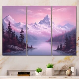 Designart "Scenic River Ascent I" Landscape Mountains Wall Art Print ...