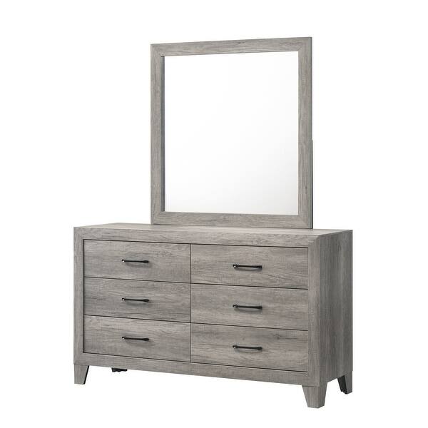 Jan 5 Piece Gray Rustic Platform Bedroom Set - Bed Bath & Beyond - 39071997
