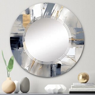Designart "Blue and White Marble Dreams" Abstract Modern Wall Mirror ...