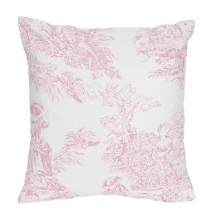 Sweet Jojo Designs Pink French Toile Decorative Accent Throw Pillow ...