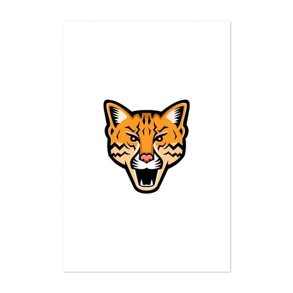 Ocelot Head Front Mascot Illustrations Animals Art Print/Poster - Bed ...