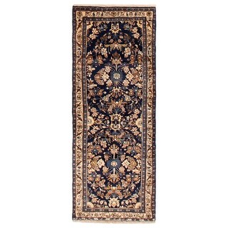 ECARPETGALLERY Hand-knotted Anadol Navy Wool Rug - 2'5 x 6'3 - Bed Bath ...