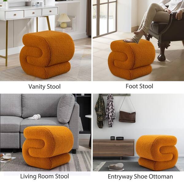 Modern Foot Stool Ottoman, S-Shaped Vanity Stool, Upholstered Sofa ...