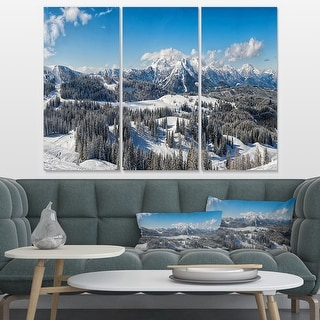 Austrian Alps Winter Panorama - Landscape Art Canvas Print - Bed Bath ...