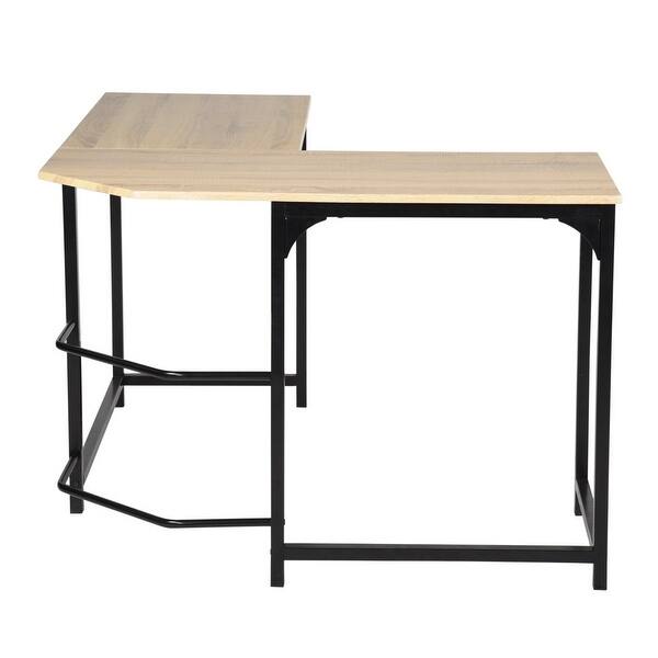 Global Pronex L Shaped Computer Desk PC Laptop Table Wood Workstation ...