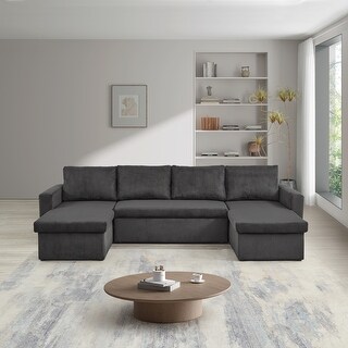 U-Shaped Sectional Sofa, Convertible Sleeper Pull Out Sofa Bed with Chaise - Bed Bath & Beyond ...