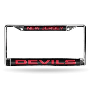 NHL New Jersey Devils Laser Chrome Acrylic License Plate Wall Frame ...