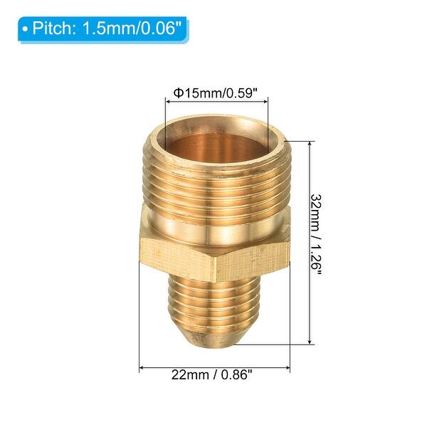 Pipe Fitting, M22 to M14 Male Thread 1.26 Inch for Water Pipes, Gold ...