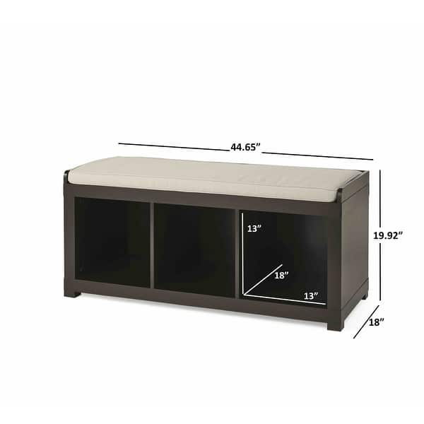 3-Cube Storage Organizer Bench, Espresso - Bed Bath & Beyond - 36093258
