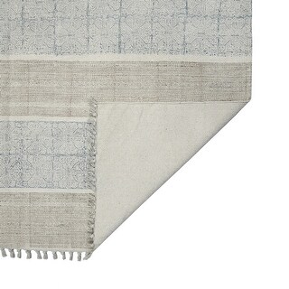 HomeRoots8' Blue Oriental Flatweave Handmade Distressed Runner Rug With ...