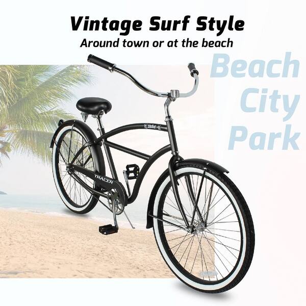TRACER Taha 26 In Hybrid Beach Cruiser 7 Speed Steel Frame Men's ...
