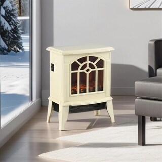 18" Freestanding Fire Place Stove with Realistic LED Flames and Logs ...