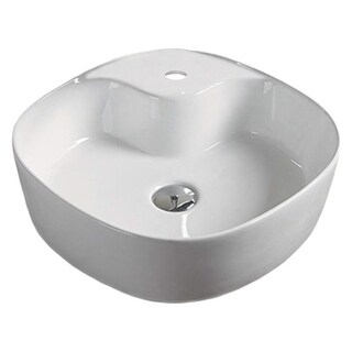 17.3-in. W Above Counter White Vessel For 1 Hole Center Drilling - Bed ...