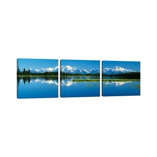 iCanvas "Reflection On The Lake, Mt. Foraker And Mt. Mckinley, Denali ...