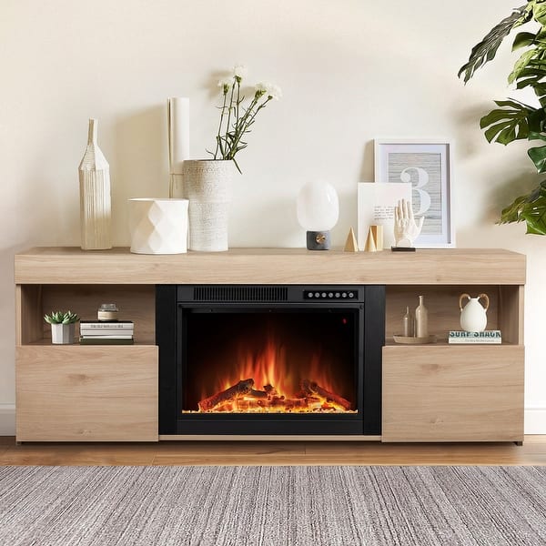 light oak fireplace