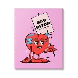 Stupell Bad B*tch Emotional Heart Canvas Wall Art design by House of ...