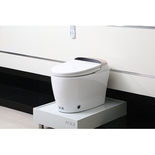 Elongated Floor Smart Toilet with Remote Control and Automatic Cover ...