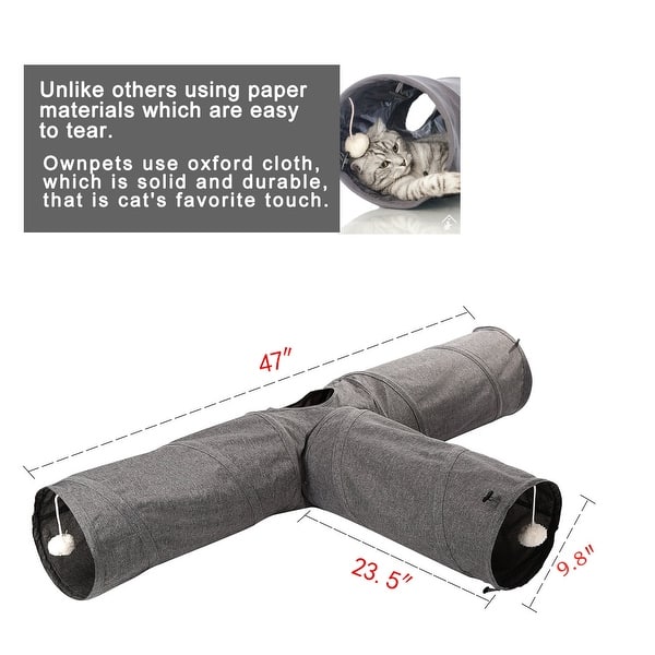 3 Way Tunnels Extensible Collapsible Cat Tube Tunnel for Indoors Cat ...