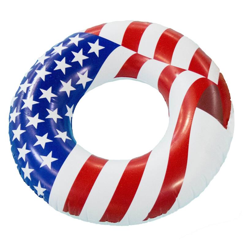 Swimline 36" Inflatable American Flag Swimming Pool and Lake Tube Float ...