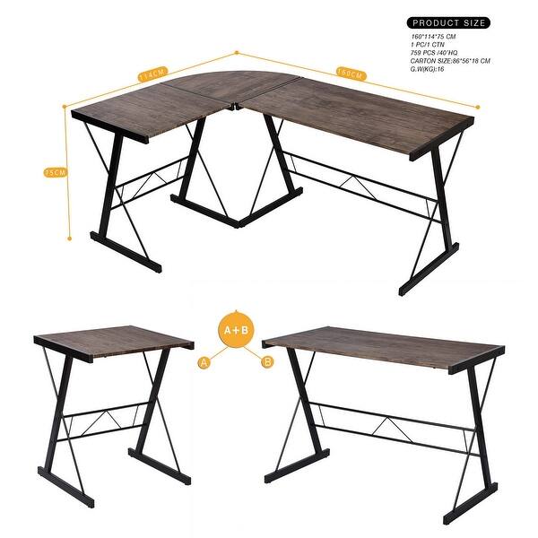 Global Pronex L-Shaped Desk Modern Compute Corner Desk Home Office ...