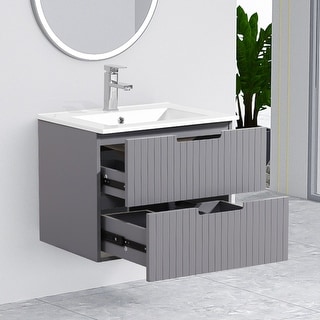 24 Inch Floating Bathroom Vanity with Sink - Bed Bath & Beyond - 40866671