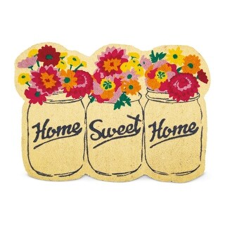 1'6"x2'6" Mason Jar Shape Rectangle Indoor and Outdoor Coir Door ...