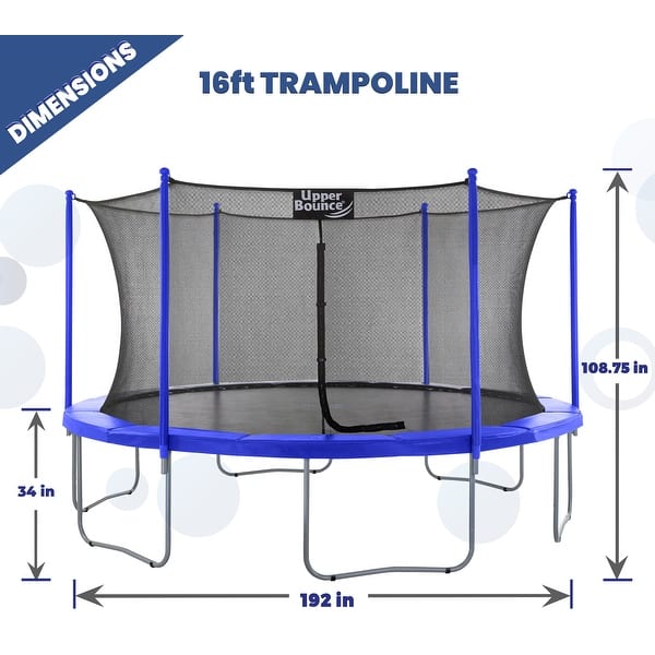 Machrus Upper Bounce 16 FT Round Outdoor Trampoline Set with Safety Net ...