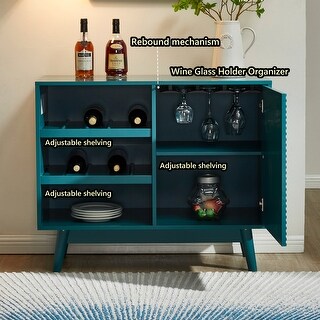 36" Sideboard Buffet Cabinet Side Tables with Wine Storage Shelf ...