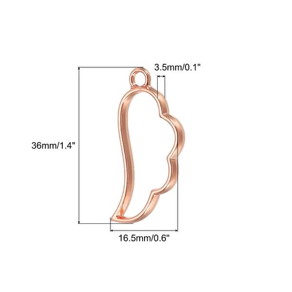 10Pcs Wing Shaped Alloy Open Back Bezel Pendants Resin Frame - Bed Bath ...