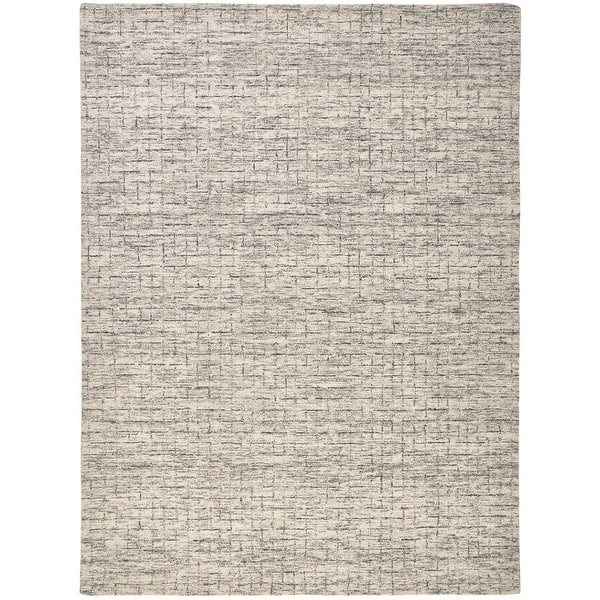 Crosshatch Linear Ivory/Gray Casual Rug - Bed Bath & Beyond - 29642293