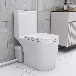 White Upflush Toilet For Basement 600W Macerating Toilet System With ...