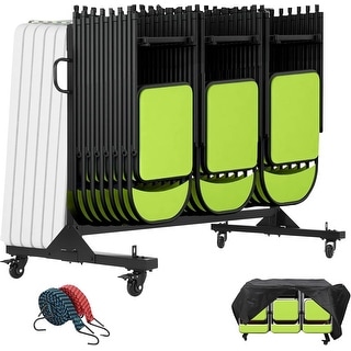 Folding Chair Cart with Wheels Folding Chair Rack for Storage of 42 ...