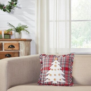 Gregor Plaid Button Tree Pillow 12x12 - Bed Bath & Beyond - 39064123