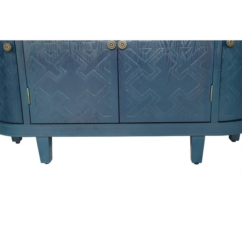 GDF Studio - Paloma 47'' Oval Fluted Storage Cabinet with Sliding Doors ...