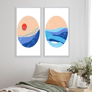 Designart "Retro Circular Vintage Landscape Designs I" Landscapes ...