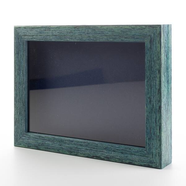 Rustic Blue 24x36 Wood Shadow Box with Navy Acid-Free Backing - With 5/ ...